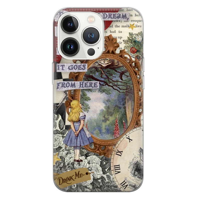 Alice in Wonderland Phone Case Aesthetic Collage Cover for iPhone 15 14 ...