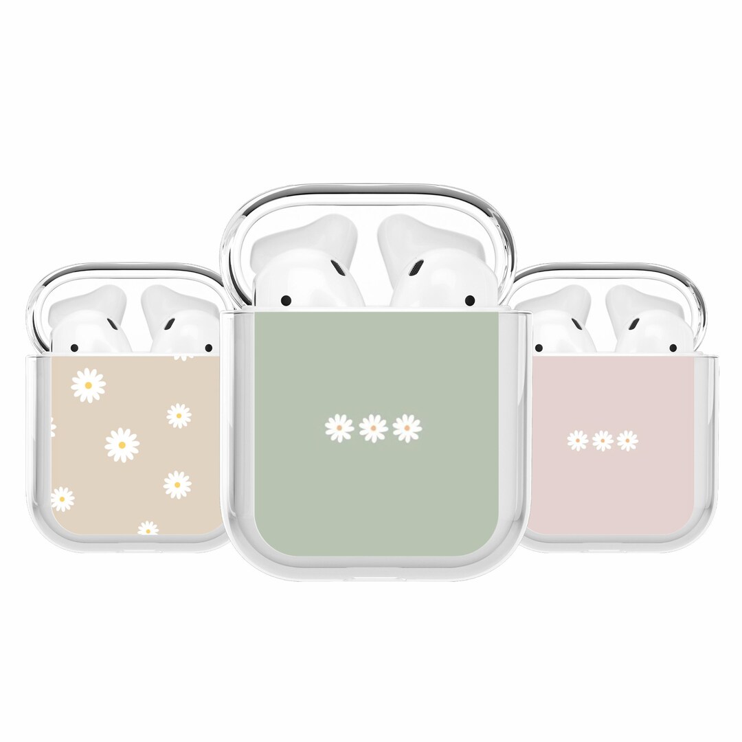 Cute Minimalist Floral Design Earbuds Case Spring Daisy Protective ...