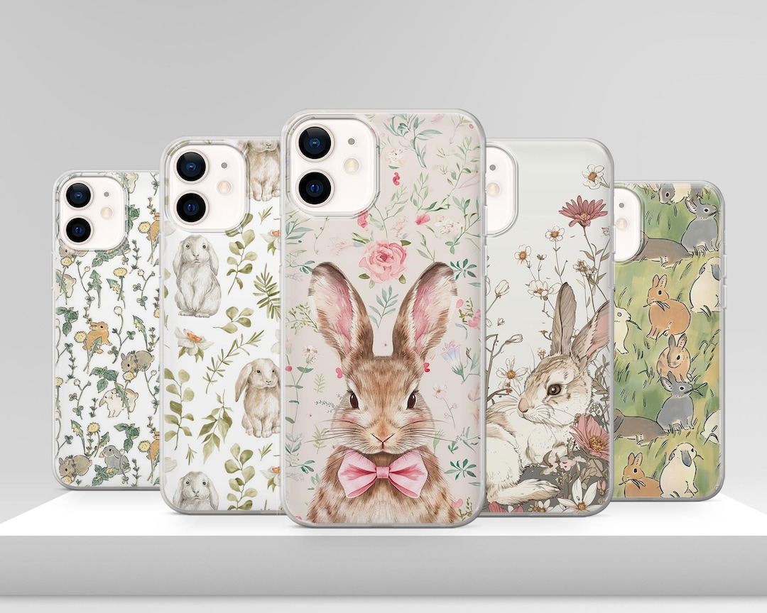 Vintage Bunny Phone Case Cute Easter Rabbit Spring Cover for iPhone 16 ...