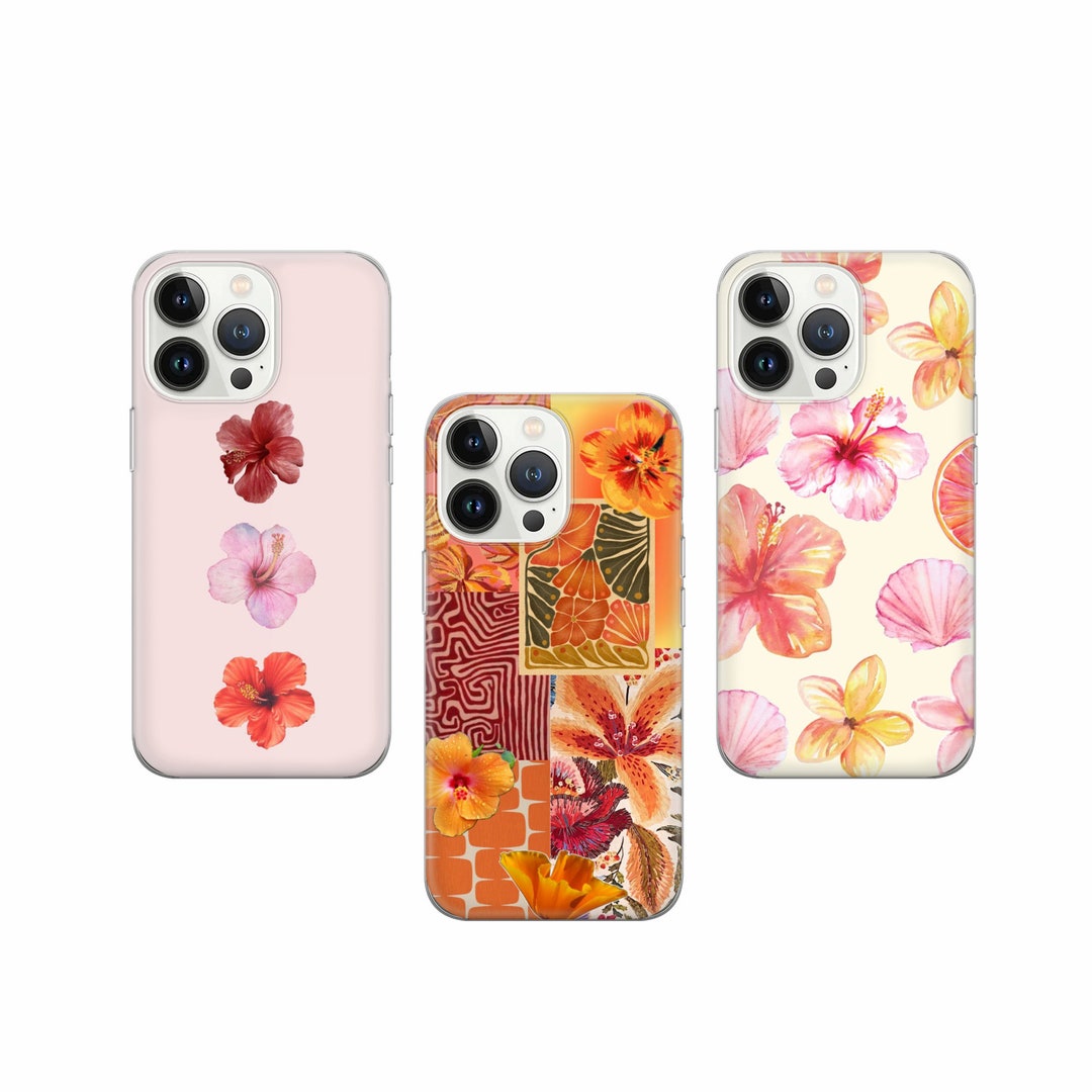 Summer Hibiscus Phone Case Hawaii Beach Cover for iPhone 15 14 13 12 ...