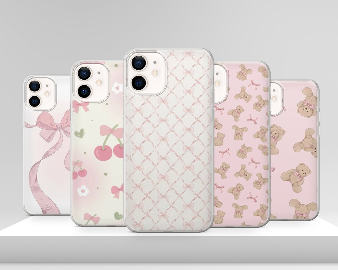 Cute Bow Phone Case Pink Girly Cover for iPhone 15 14 13 12, Samsung ...