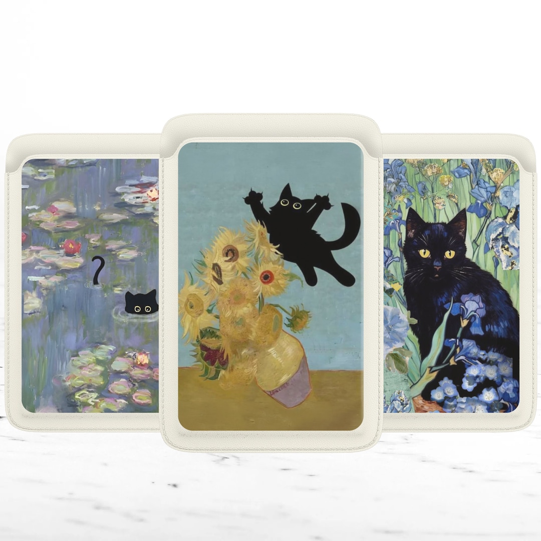 Van Gogh Blue Toffees Magsafe Wallet, Magnetic Leather Cat Meme Parody ...