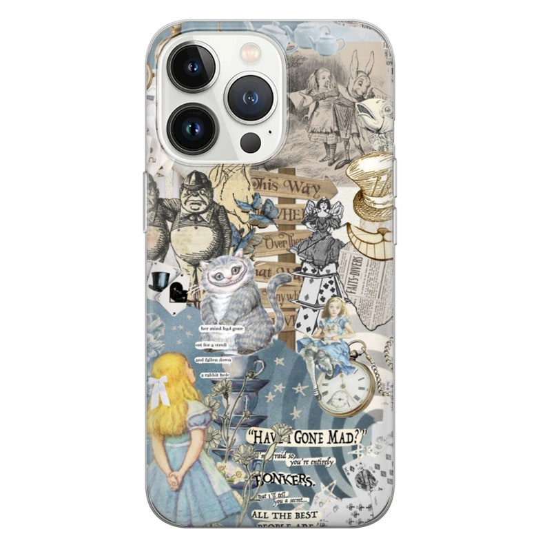 Alice in Wonderland Phone Case Aesthetic Collage Cover for iPhone 15 14 ...