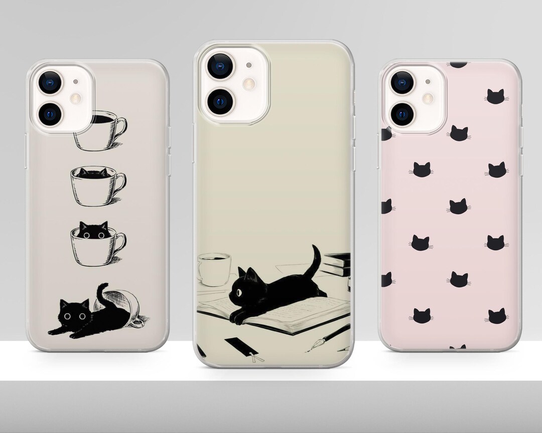 Black Cat Lover Phone Case Aesthetic Kitten Cover for iPhone 17 Pro Max ...