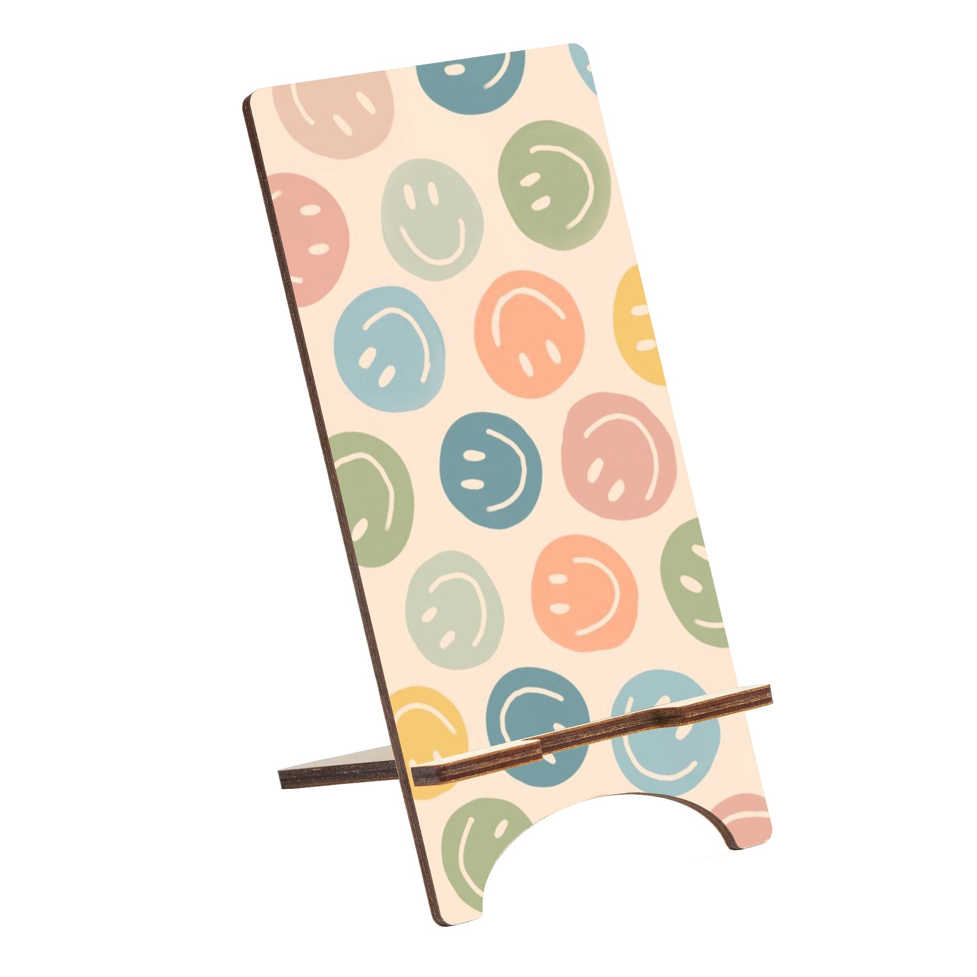 Vintage Smiley Face Wood Phone Stand, Preppy Summer Vibes Holder, Gift ...