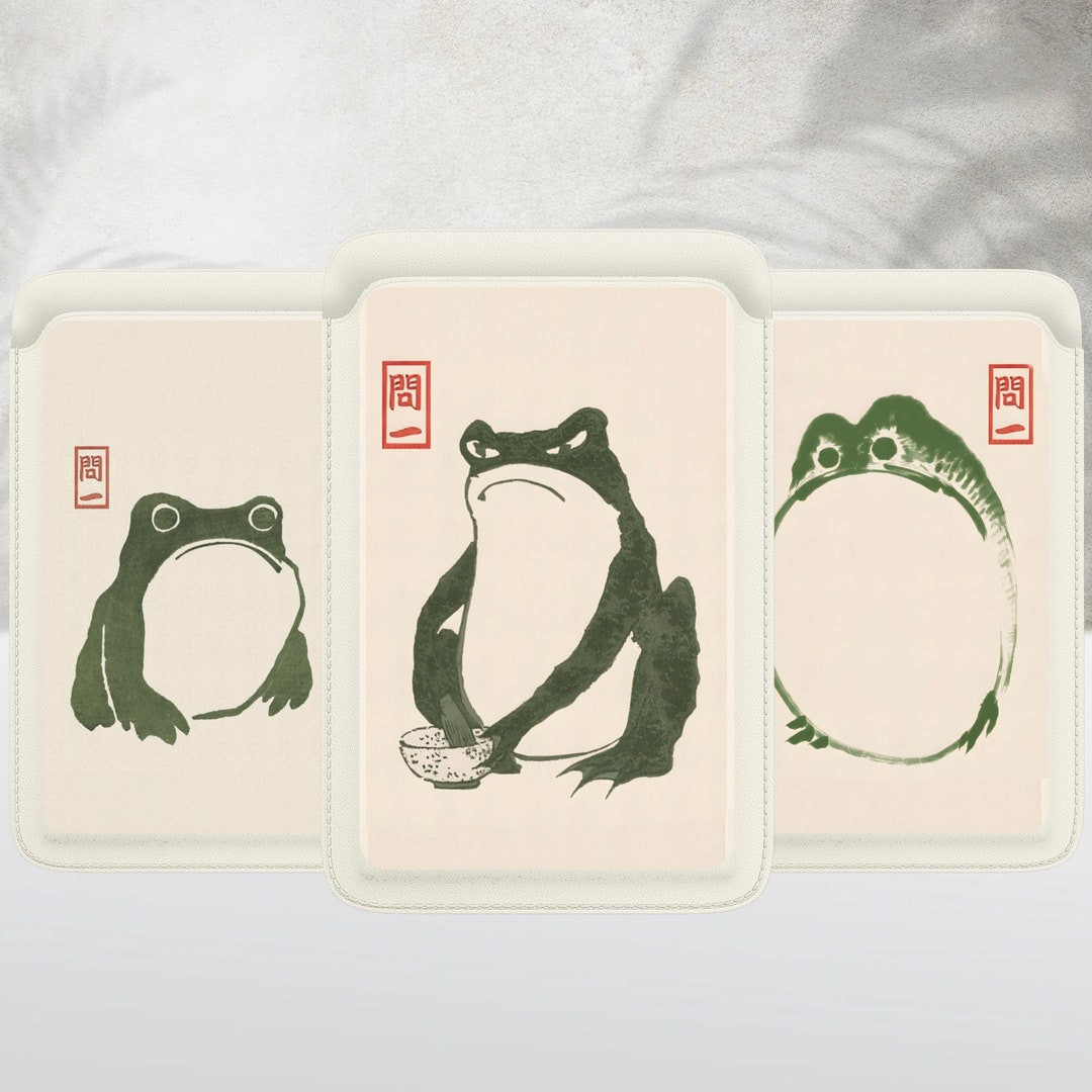 Vintage Wabisabi Frog Magsafe Wallet, Magnetic Leather Matsumoto Hoji ...