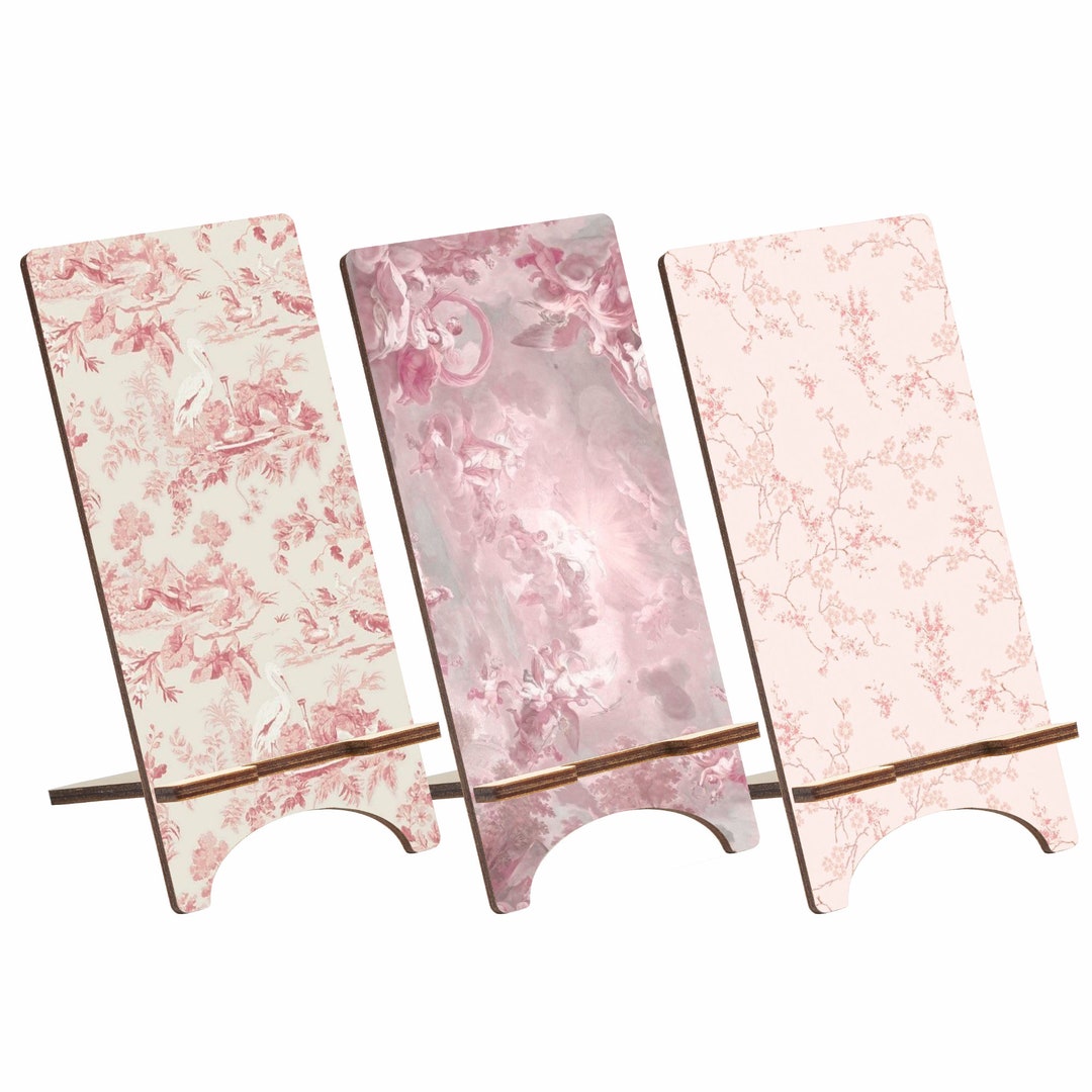 Pink Coquette Wood Phone Stand Girly Holder for iPhone 14 13 - Etsy
