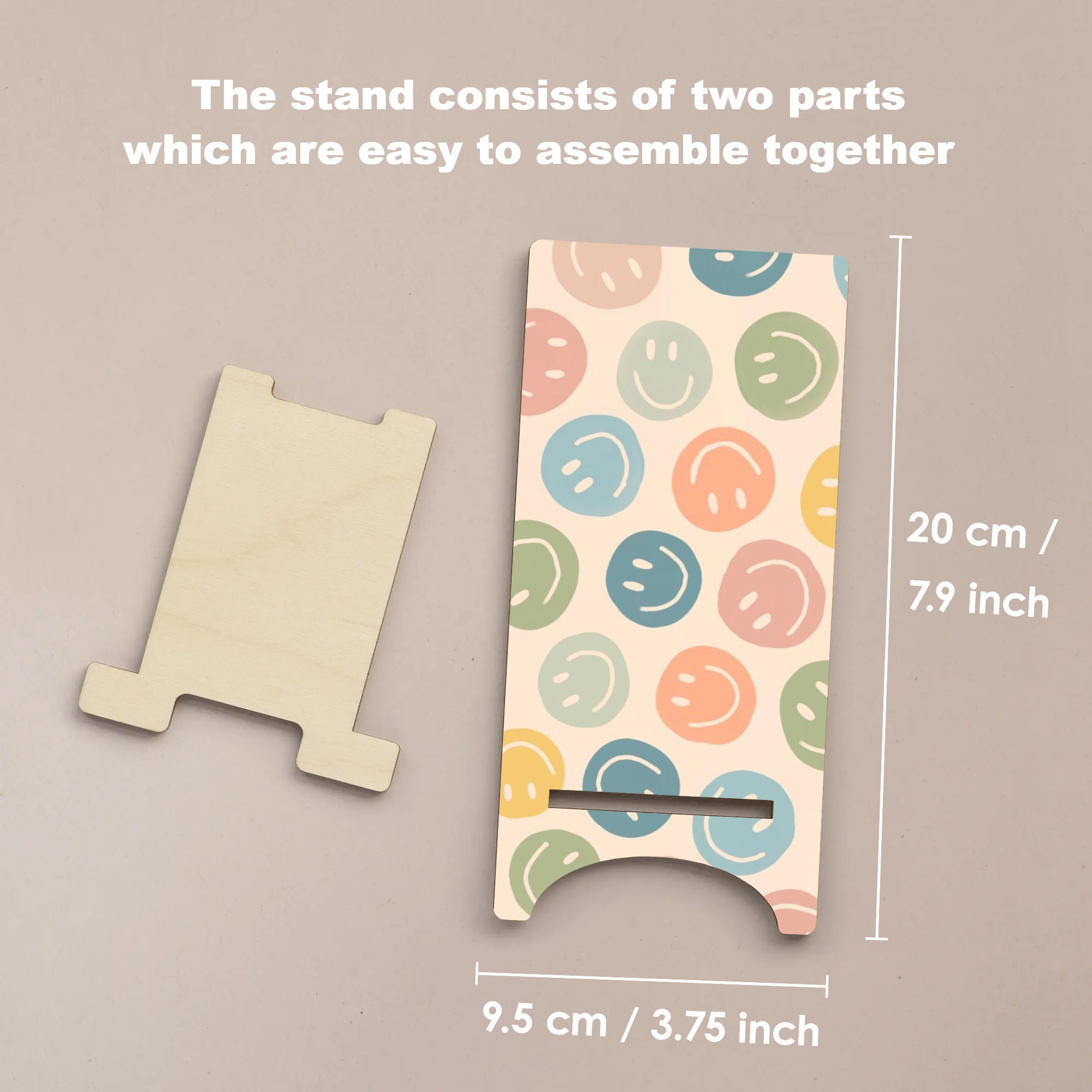 Vintage Smiley Face Wood Phone Stand, Preppy Summer Vibes Holder, Gift ...