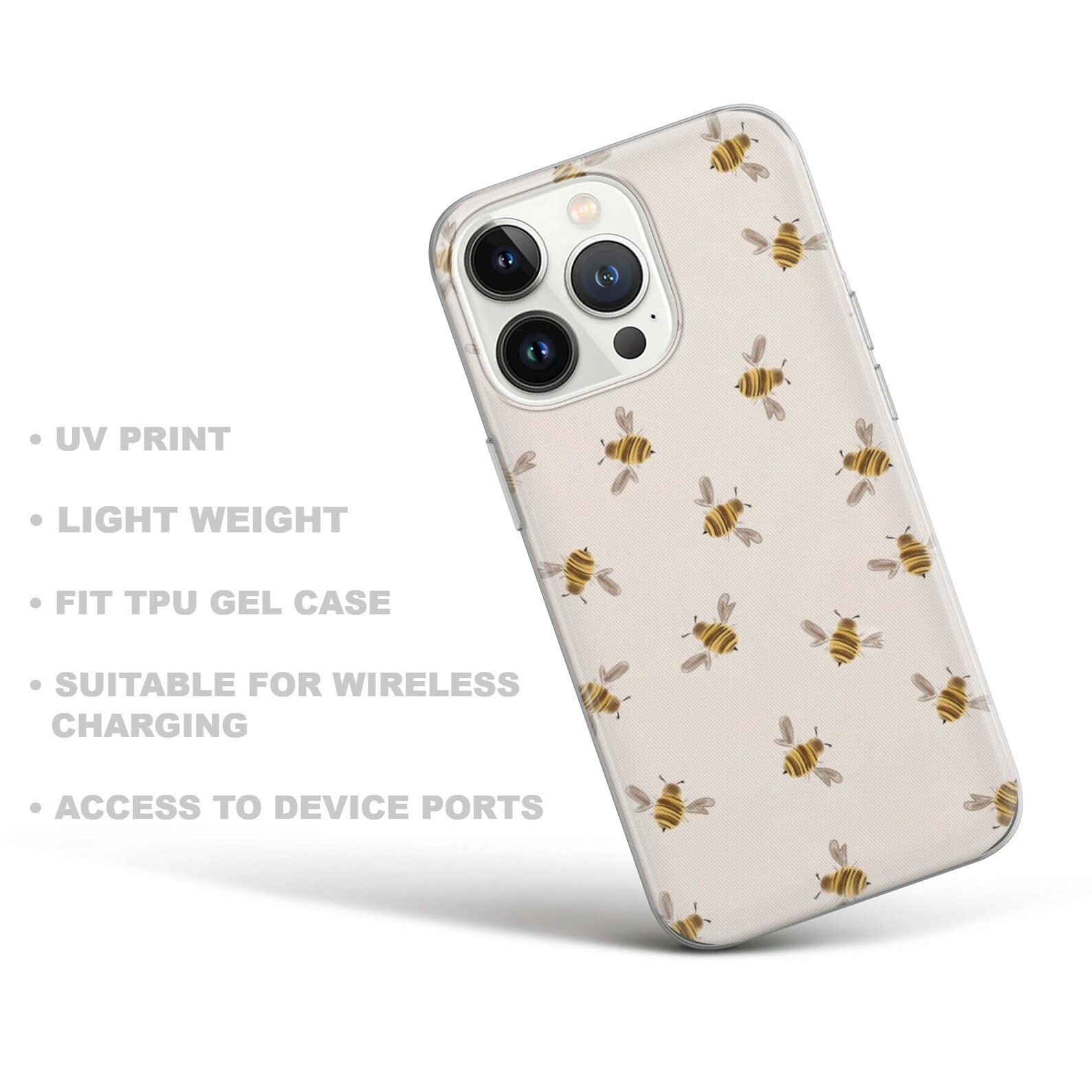 Honeybee Phone Case Bumblebee Insect Cover for iPhone 15 14 13 12 Pro ...