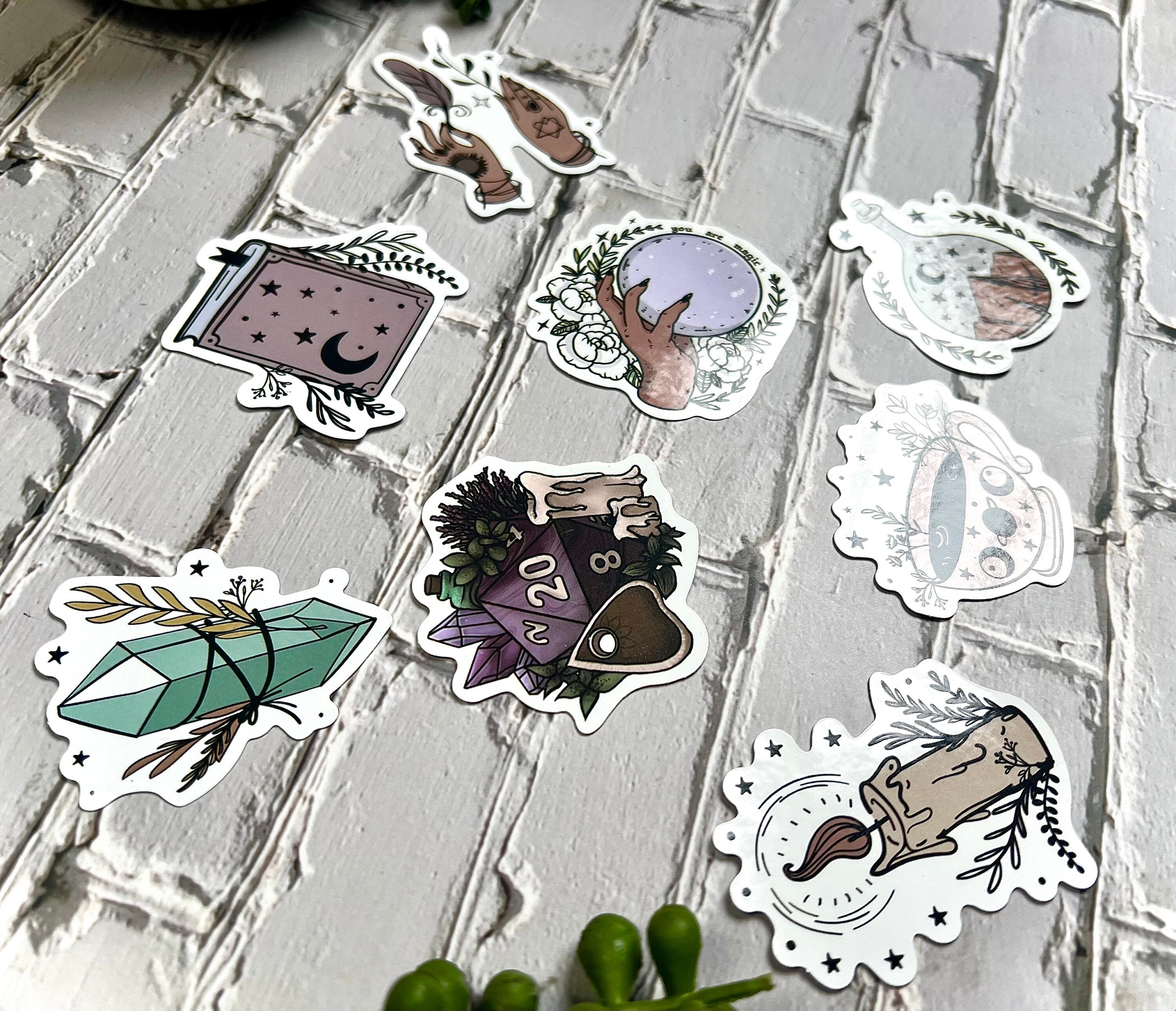 Witchy Mystical Sticker Pack Set of 8 Tarot Stickers, Astrology ...
