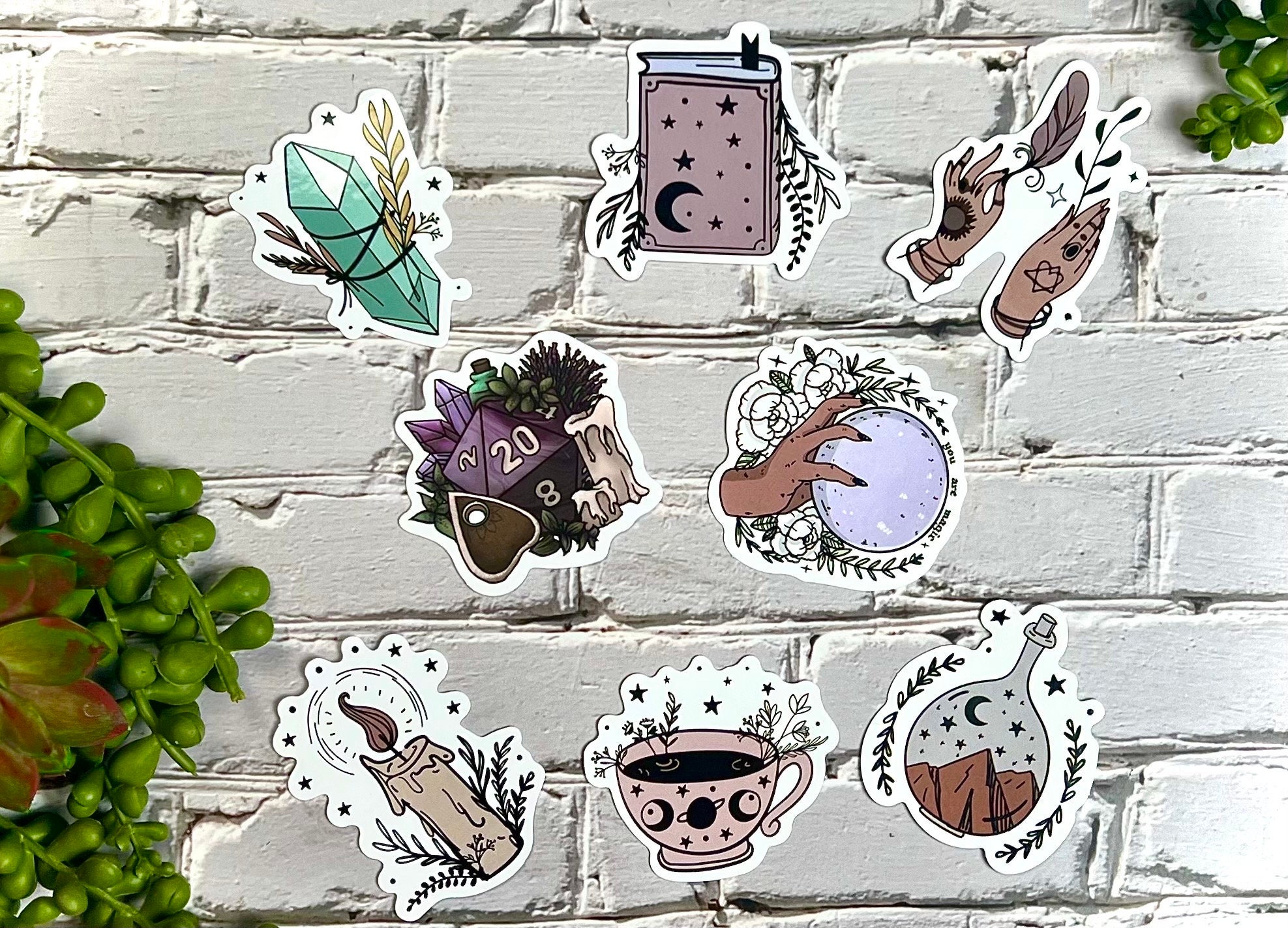 Witchy Mystical Sticker Pack Set of 8 Tarot Stickers, Astrology ...