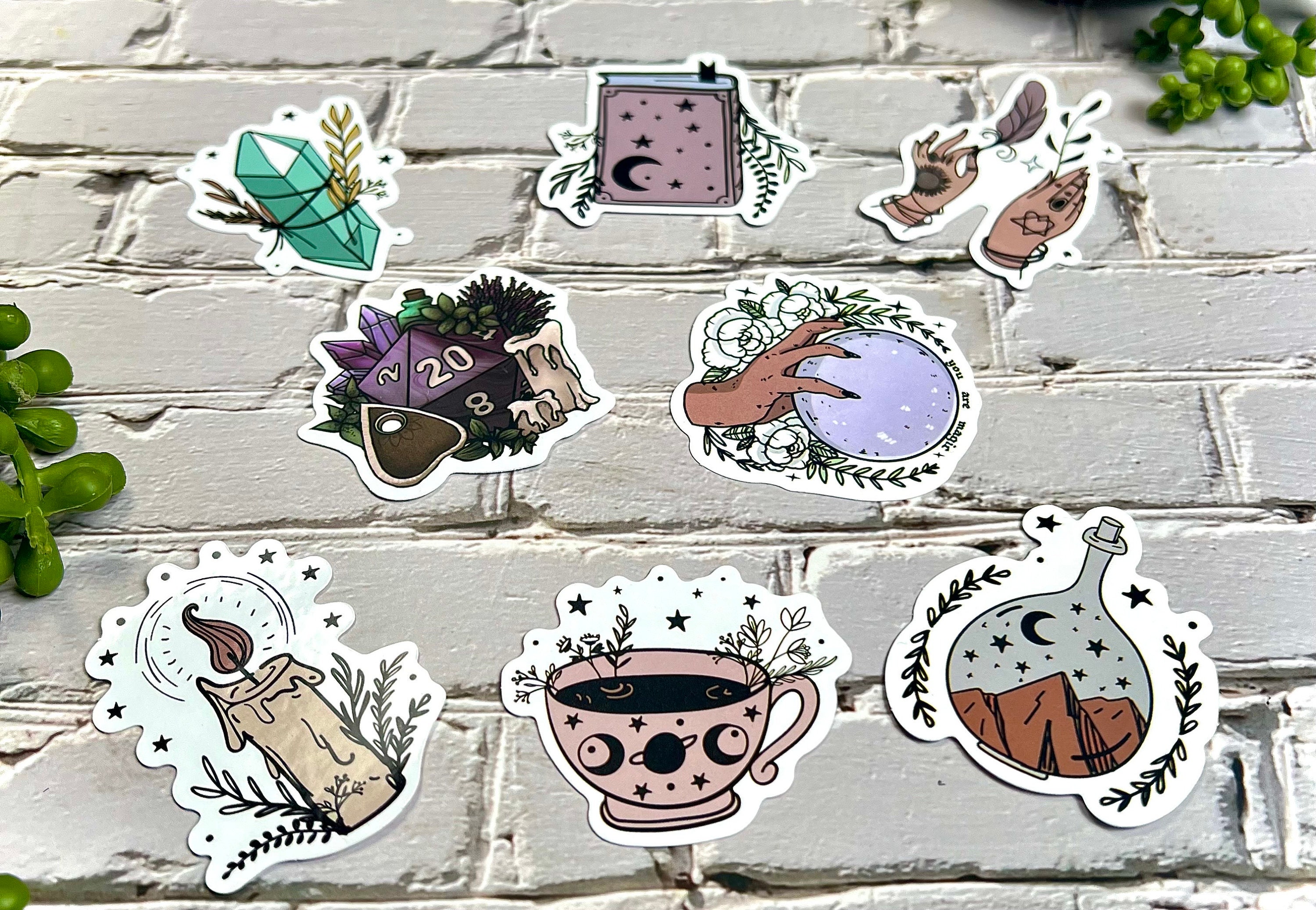 Witchy Mystical Sticker Pack Set of 8 Tarot Stickers, Astrology ...