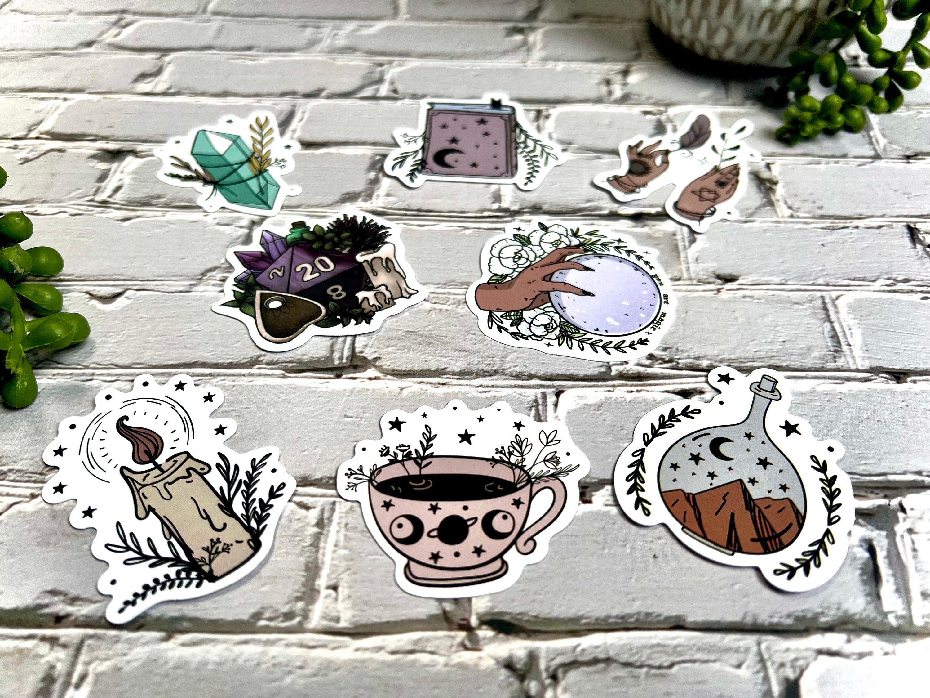 Witchy Mystical Sticker Pack Set of 8 Tarot Stickers, Astrology ...