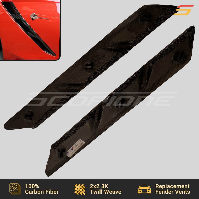 Scopione Carbon Fiber Front Fender Air Vents for Chevrolet C7 14-19 ...