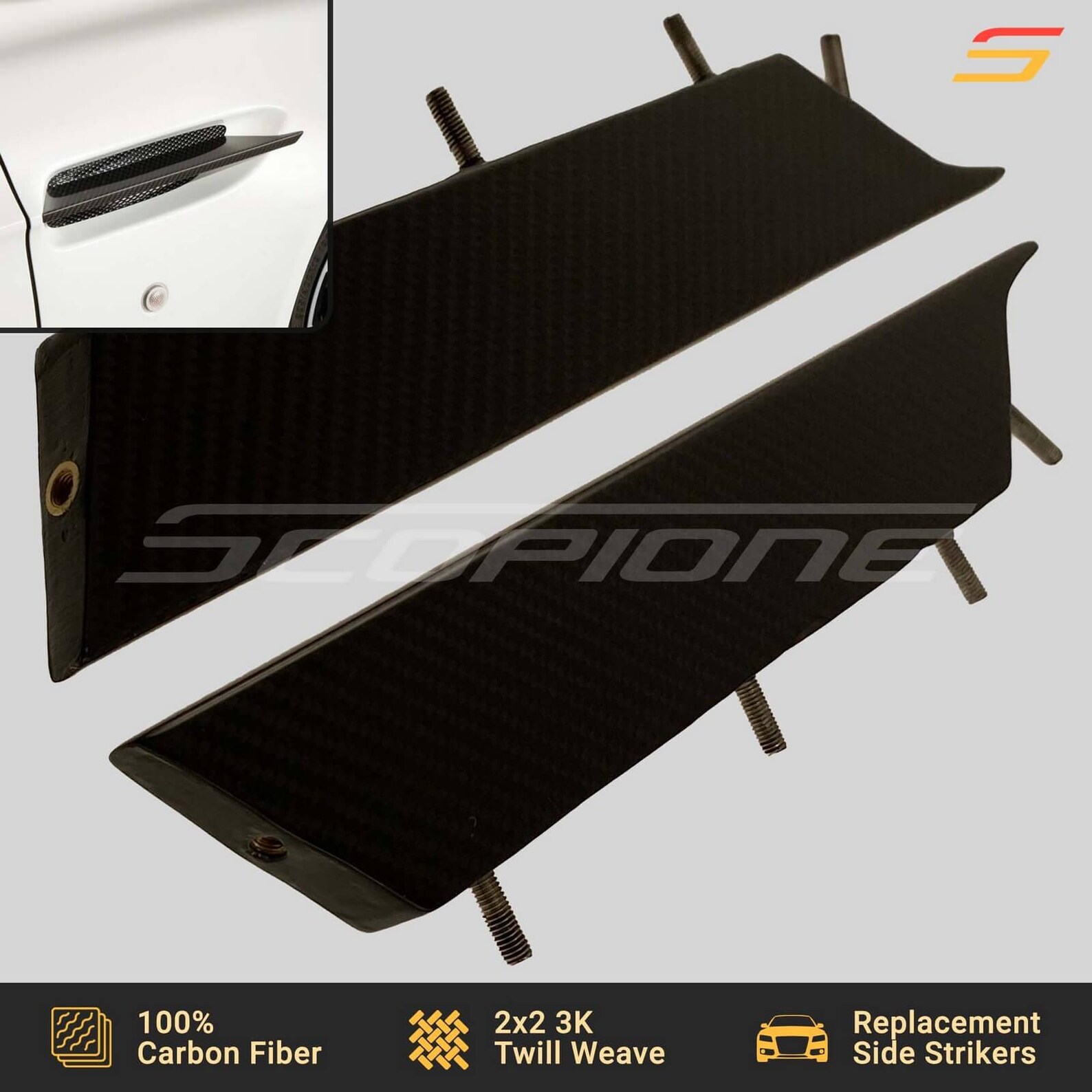 Scopione Carbon Fiber Front Fender Side Strakes Vents for Aston Martin ...