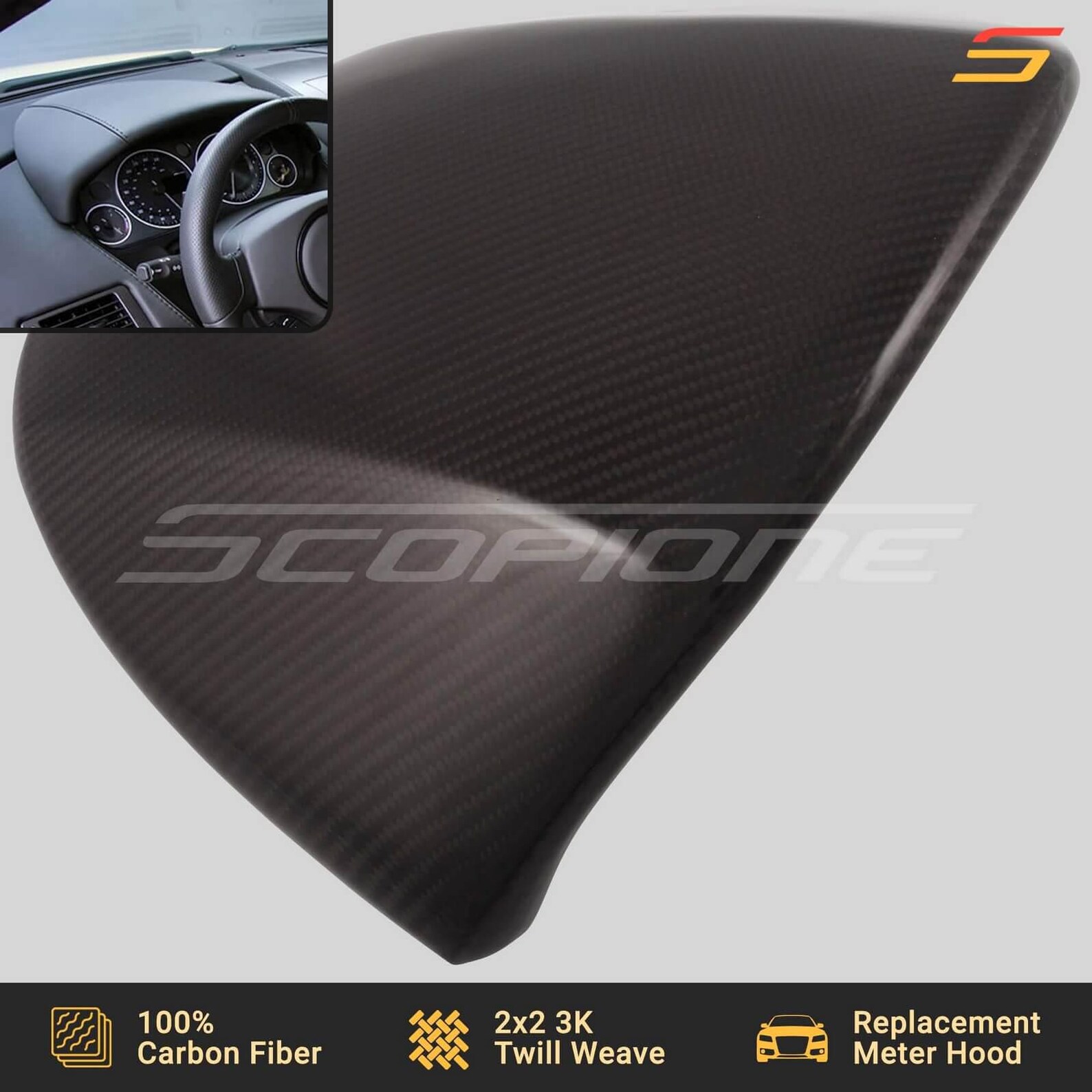 Scopione Carbon Fiber Gauge Cluster Meter Hood for Aston Martin 05-19 ...