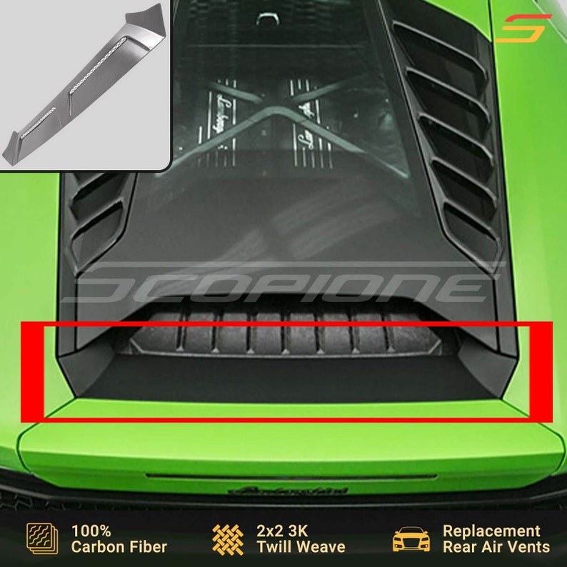 Scopione Carbon Fiber Rear Trunk Hood Bonnet Air Vents Trim for ...