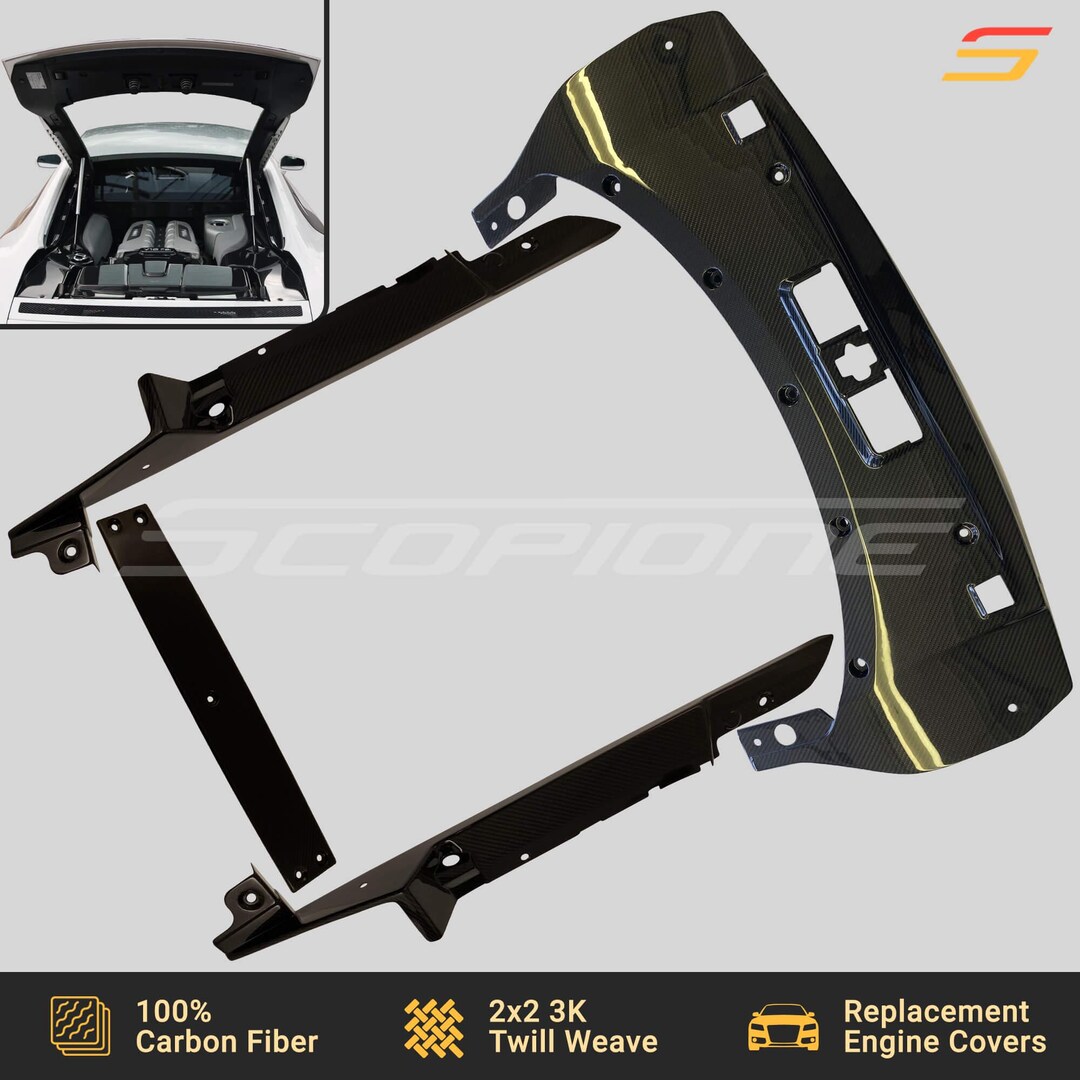 Scopione Carbon Fiber Engine Hatch Hood Lid Covers Kit for Audi 08-15 ...