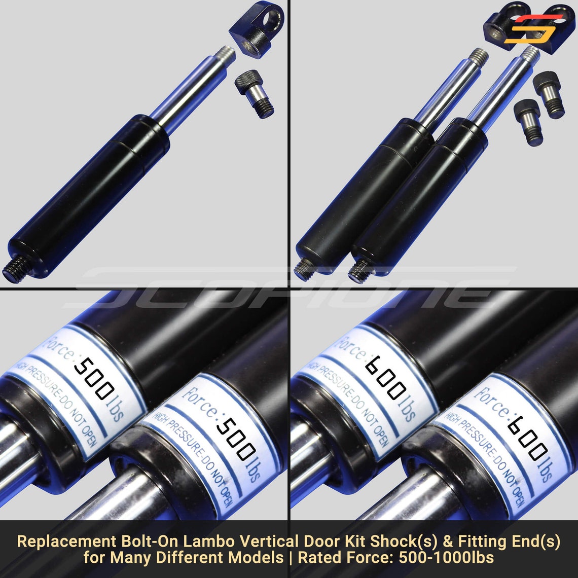 Scopione Bolt on Lambo Vertical Door Kit Replacement Shocks & L ...