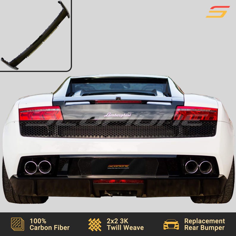 Scopione Carbon Fiber Rear Bumper Assembly for Lamborghini Gallardo ...