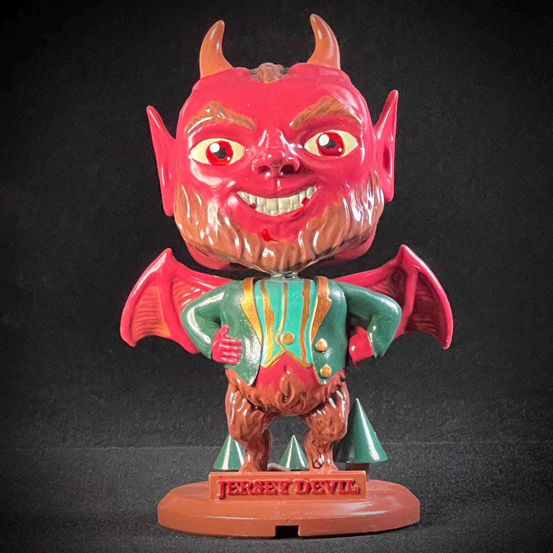 Bobblehead Jersey Devil. Creepy Desk Decoration. Holiday Fun Toy Bobble ...