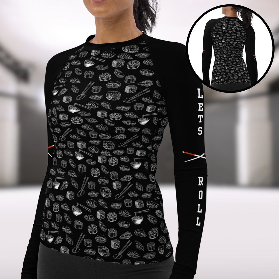 Sushi Rash Guard Black & White | Jiu Jitsu No Gi Rash Guard | BJJ Shirt ...
