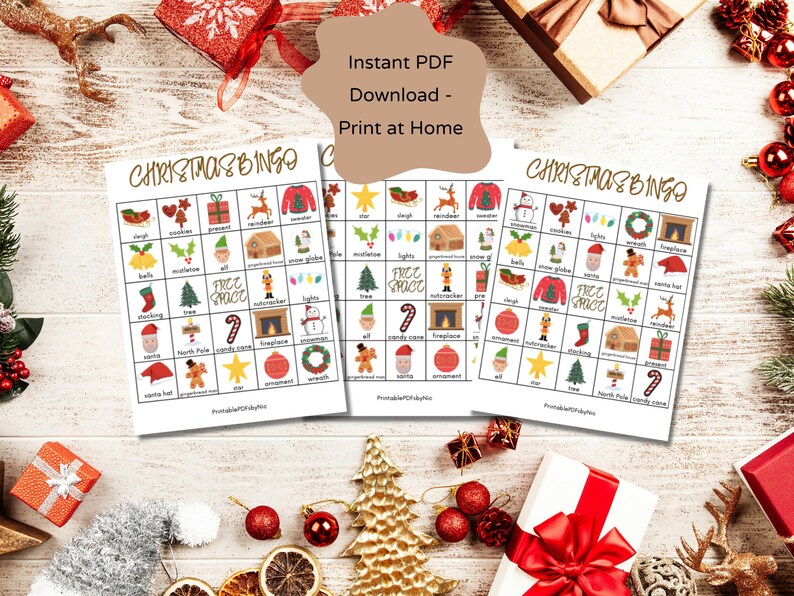 Christmas Bingo Includes 8 Bingo Cards and Calling Cards for Classroom ...