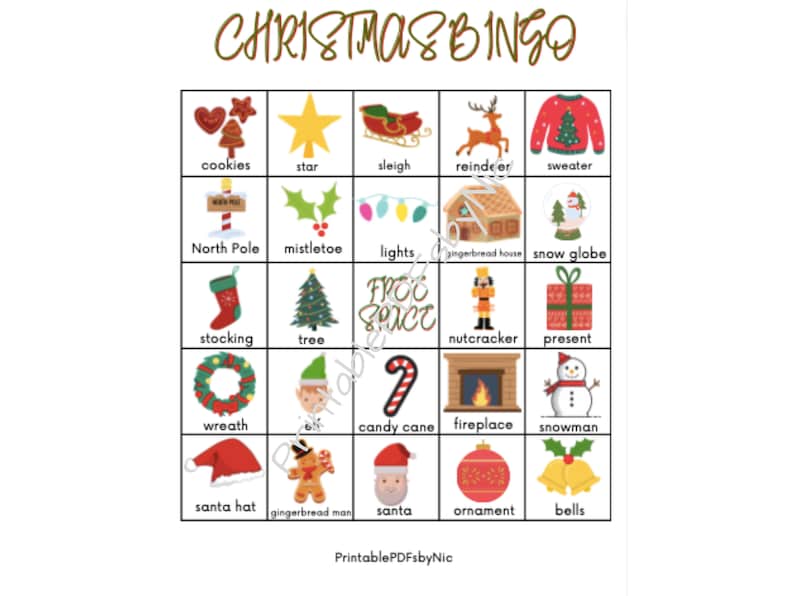Christmas Bingo Includes 8 Bingo Cards and Calling Cards for Classroom ...