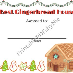 Gingerbread House Contest Scorecard/ Scoresheet L Editable Digital ...