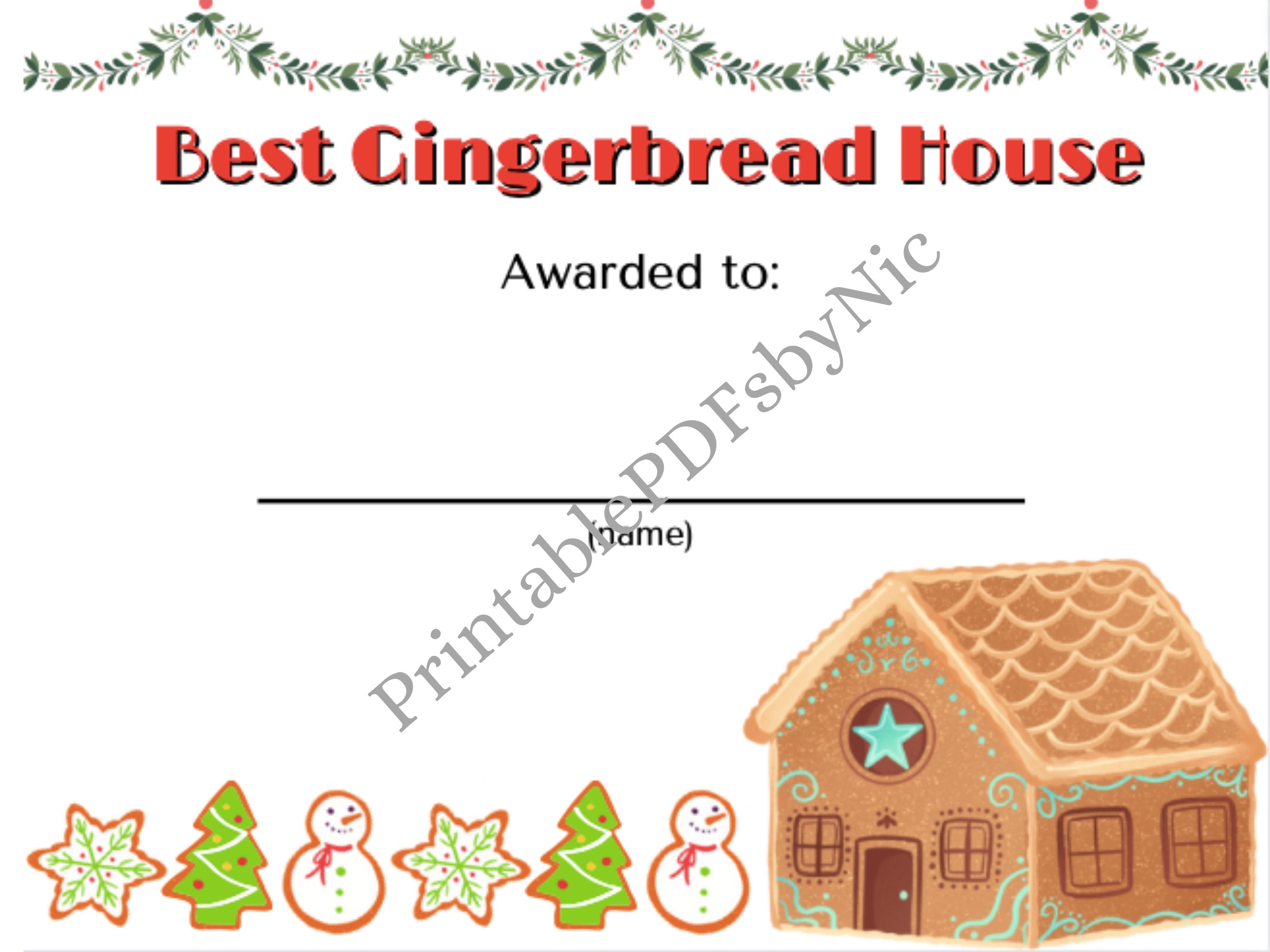 Gingerbread House Contest Scorecard/ Scoresheet L Editable Digital ...
