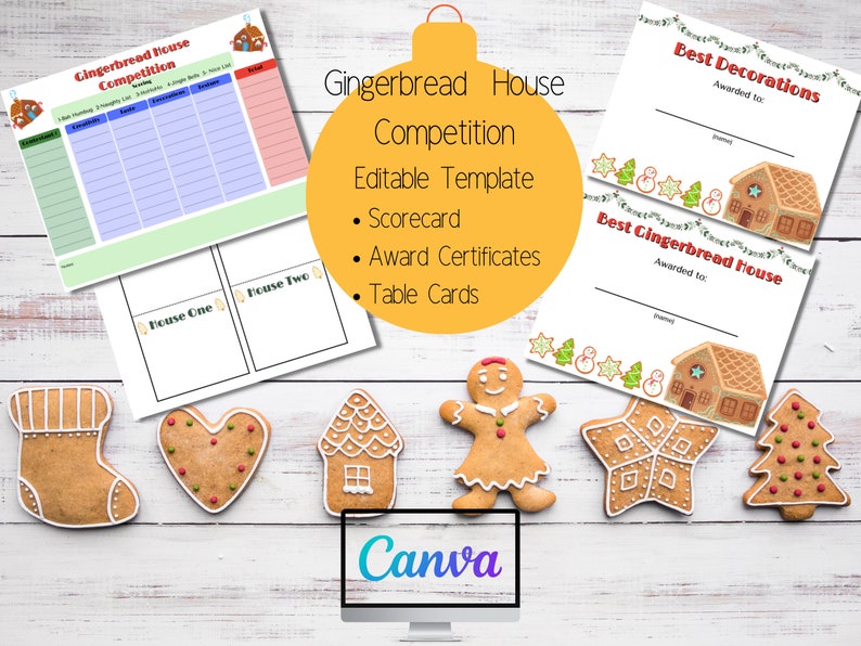 Gingerbread House Contest Scorecard/ Scoresheet L Editable Digital ...