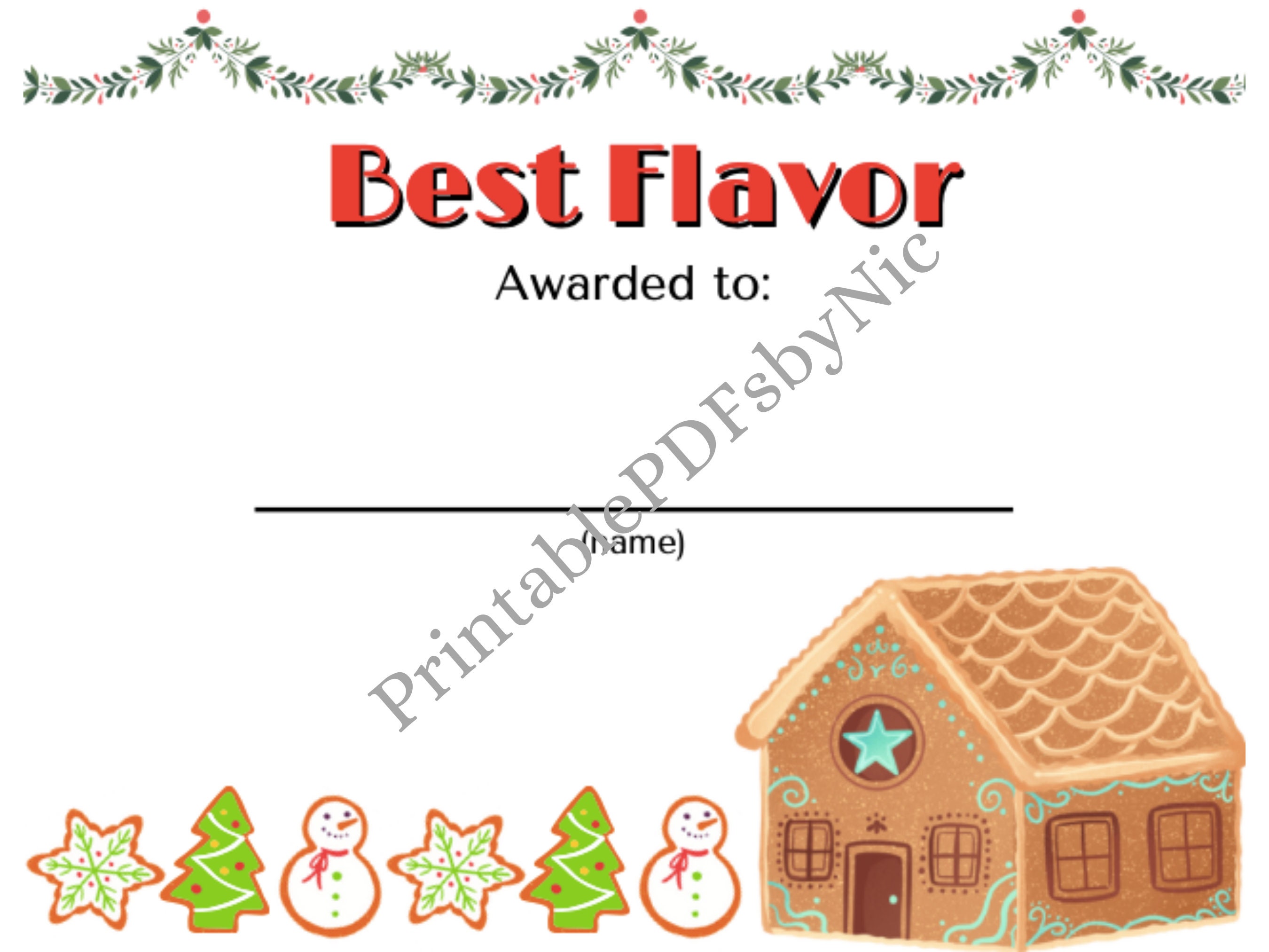 Gingerbread House Contest Scorecard/ Scoresheet L Editable Digital ...