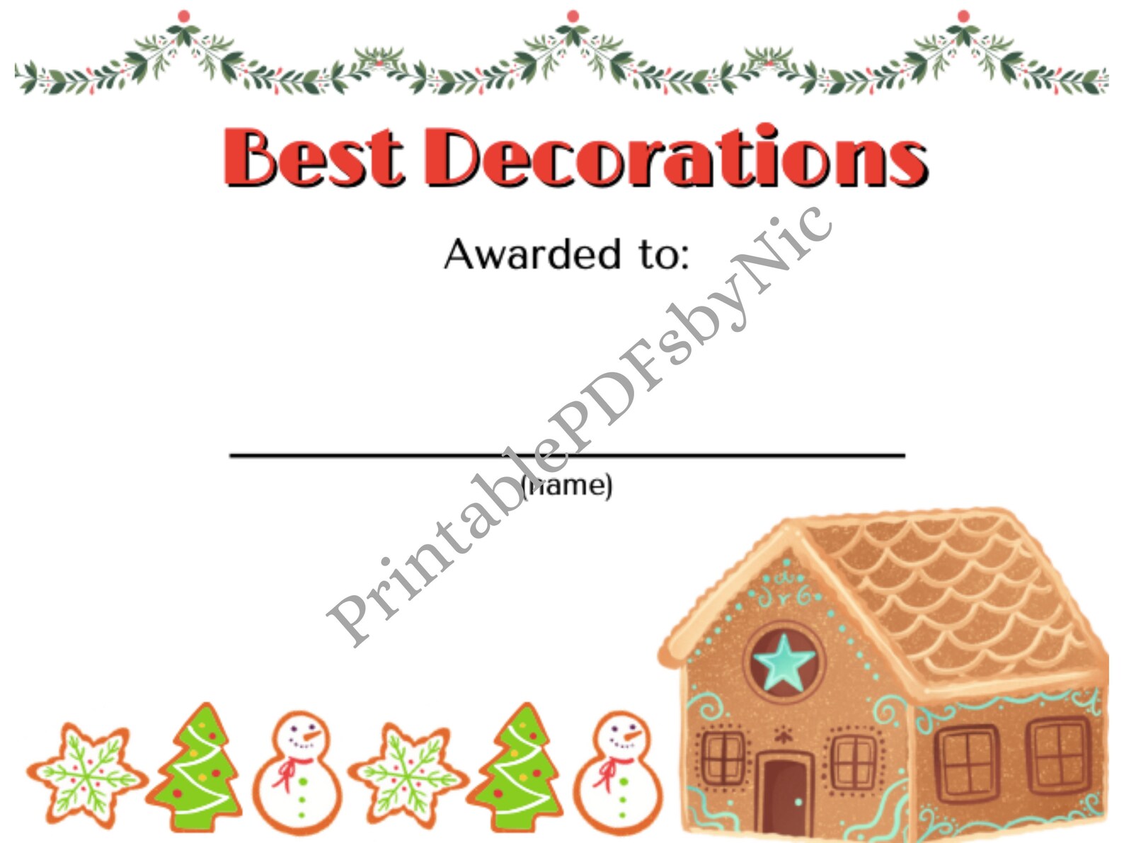 Gingerbread House Contest Scorecard/ Scoresheet L Editable Digital ...