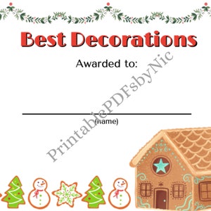 Gingerbread House Contest Scorecard/ Scoresheet L Editable Digital ...