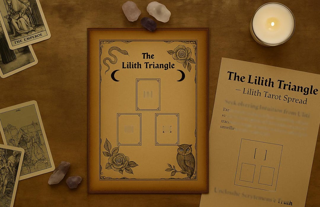 Lilith Tarot Spread: Dark Feminine 3-card Layout (PDF & PNG Digital ...