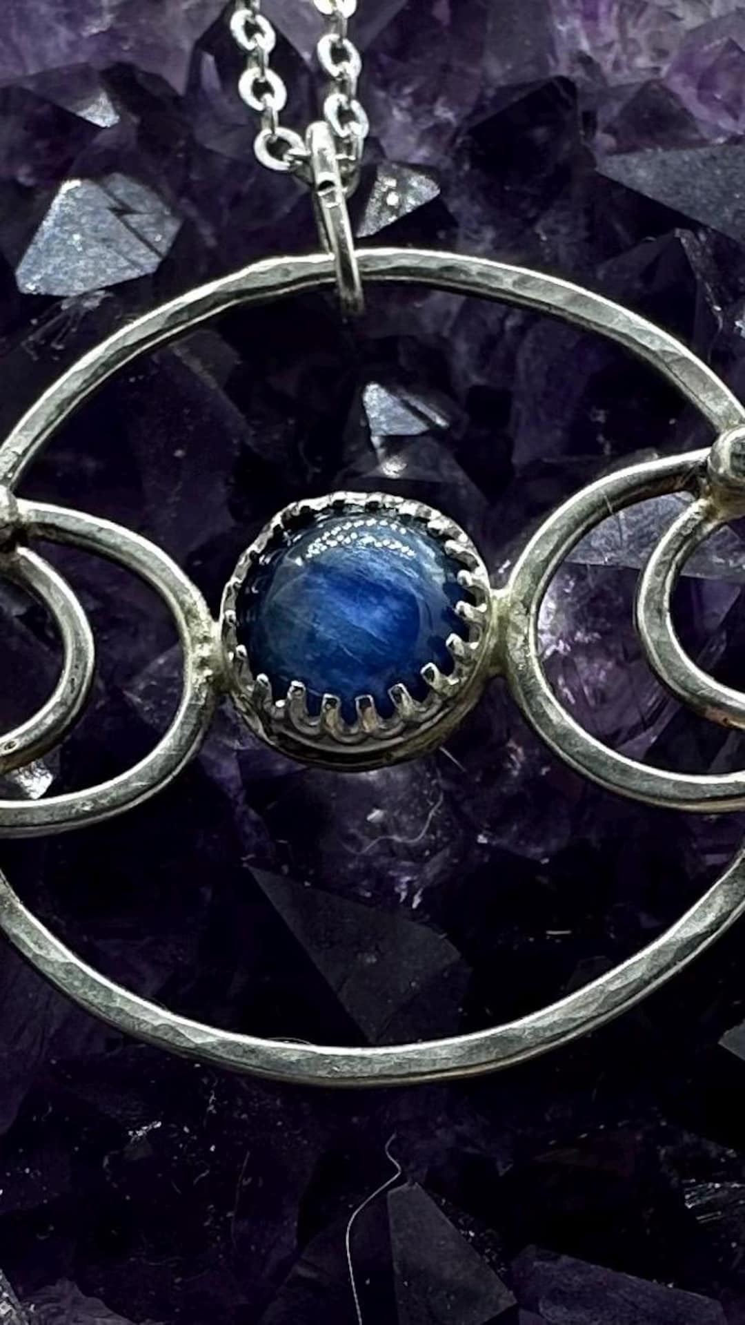 Triple Moon Hekate Protection Pendant NECKLACE - Sterling Silver Amulet ...