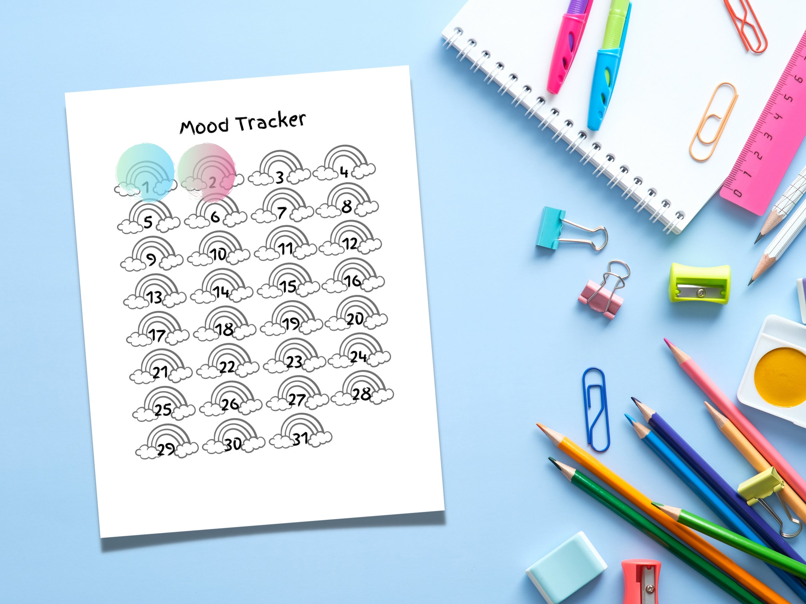 Mood Tracker for Kids Printable Monthly Mood Tracker Mood Chart Journal ...