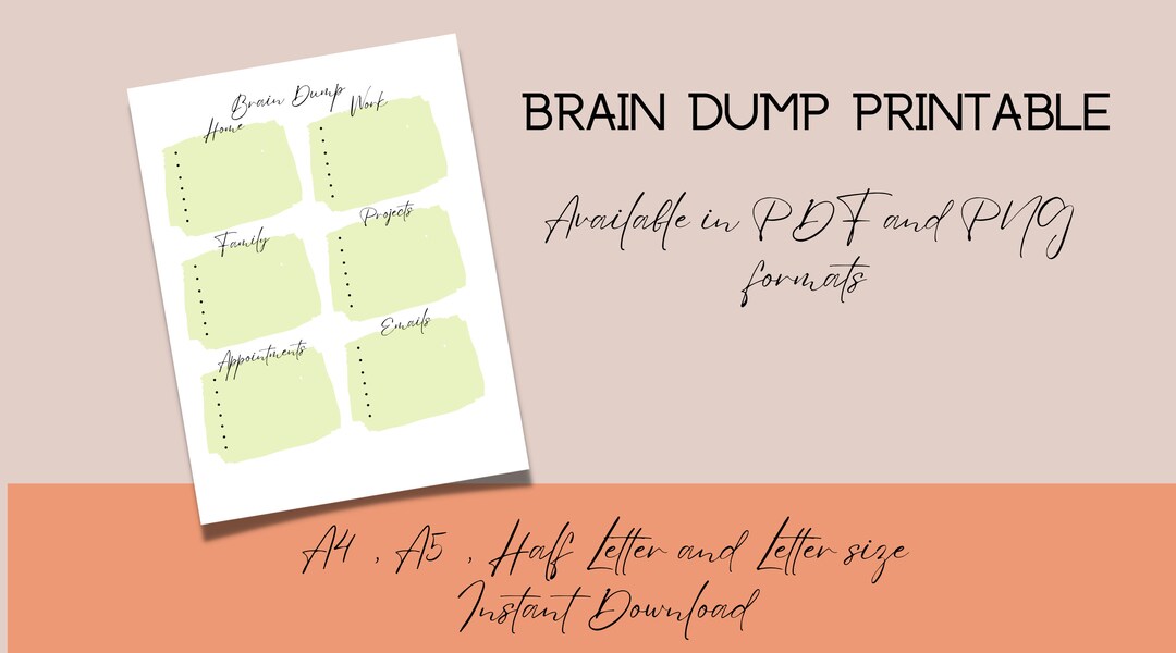 Brain Dump Printable Template Thought Organizer to Do List ADHD Brain ...