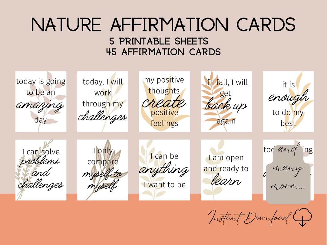 Positive Daily Affirmation Cards Motivational Cards Positive Messages ...