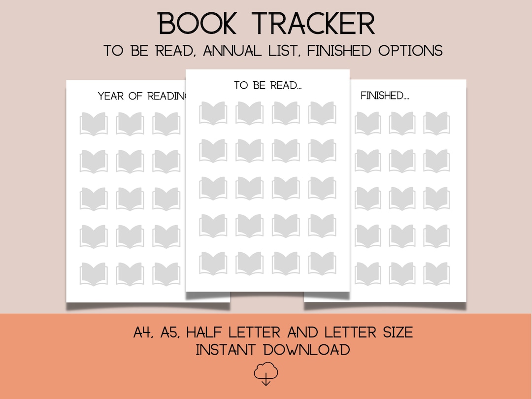Book Tracker Printable Book Planner Reading Log to Be Read List Reading ...