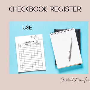 Check Register Printable Bujo Insert Productivity Planner ADHD Planner ...