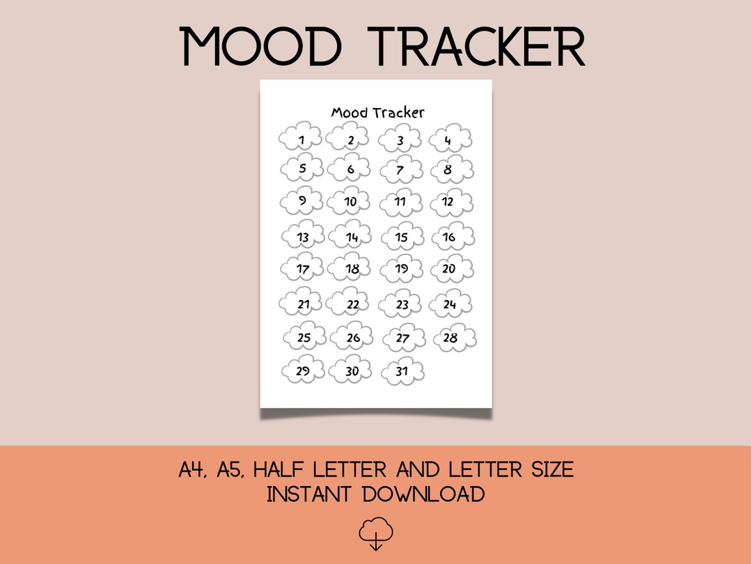 Mood Tracker for Kids Printable Monthly Mood Tracker Mood Chart Journal ...