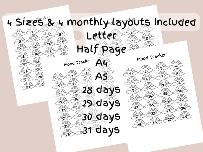 Mood Tracker for Kids Printable Monthly Mood Tracker Mood Chart Journal ...