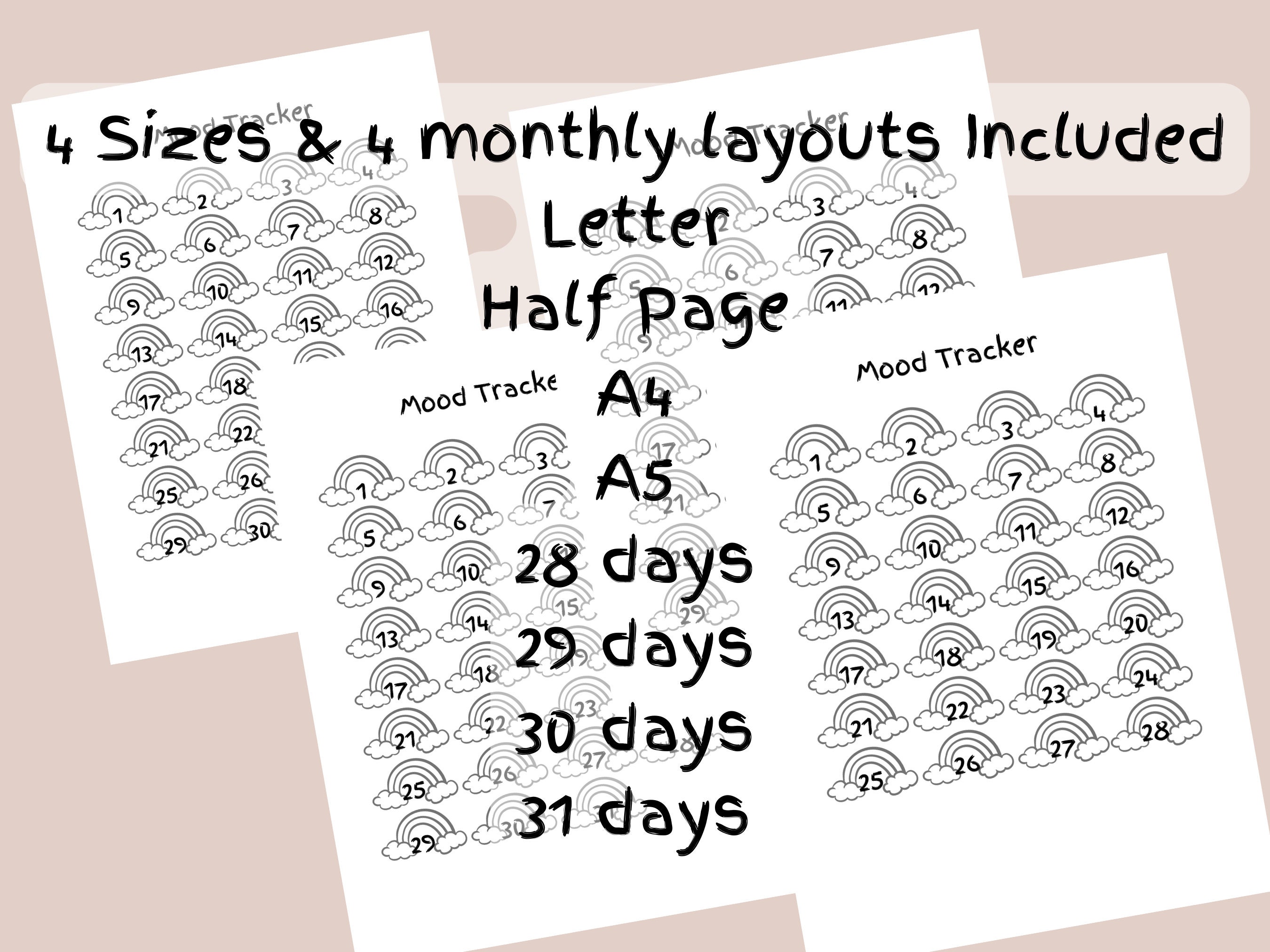 Mood Tracker for Kids Printable Monthly Mood Tracker Mood Chart Journal ...