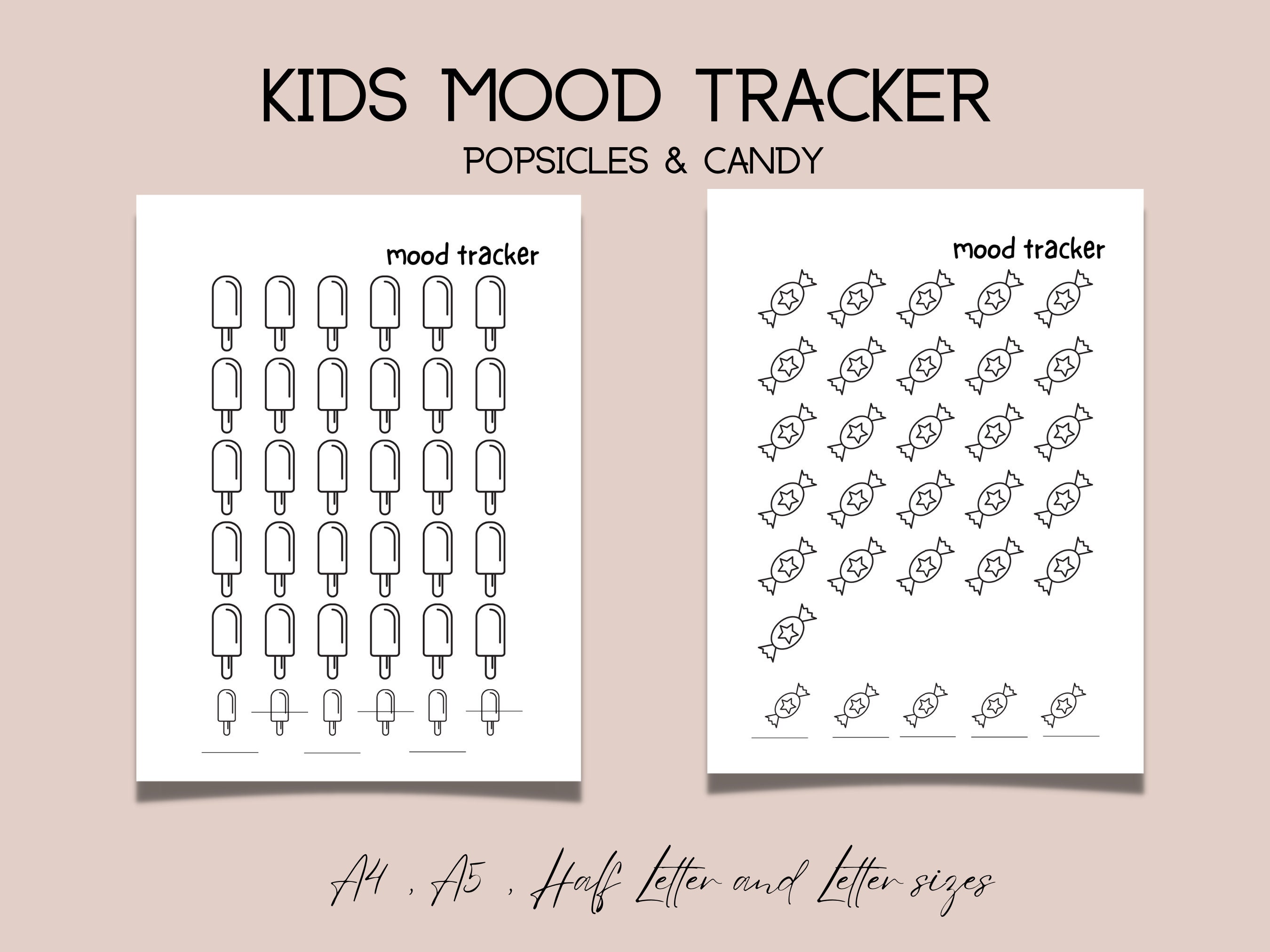 Kids Mood Tracker Printable Bundle Monthly Mood Tracker Mood Chart ...