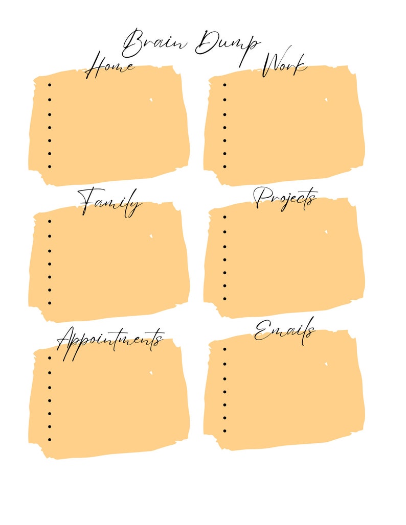 Brain Dump Printable Template Thought Organizer to Do List ADHD Brain Dump Printable Planner ...