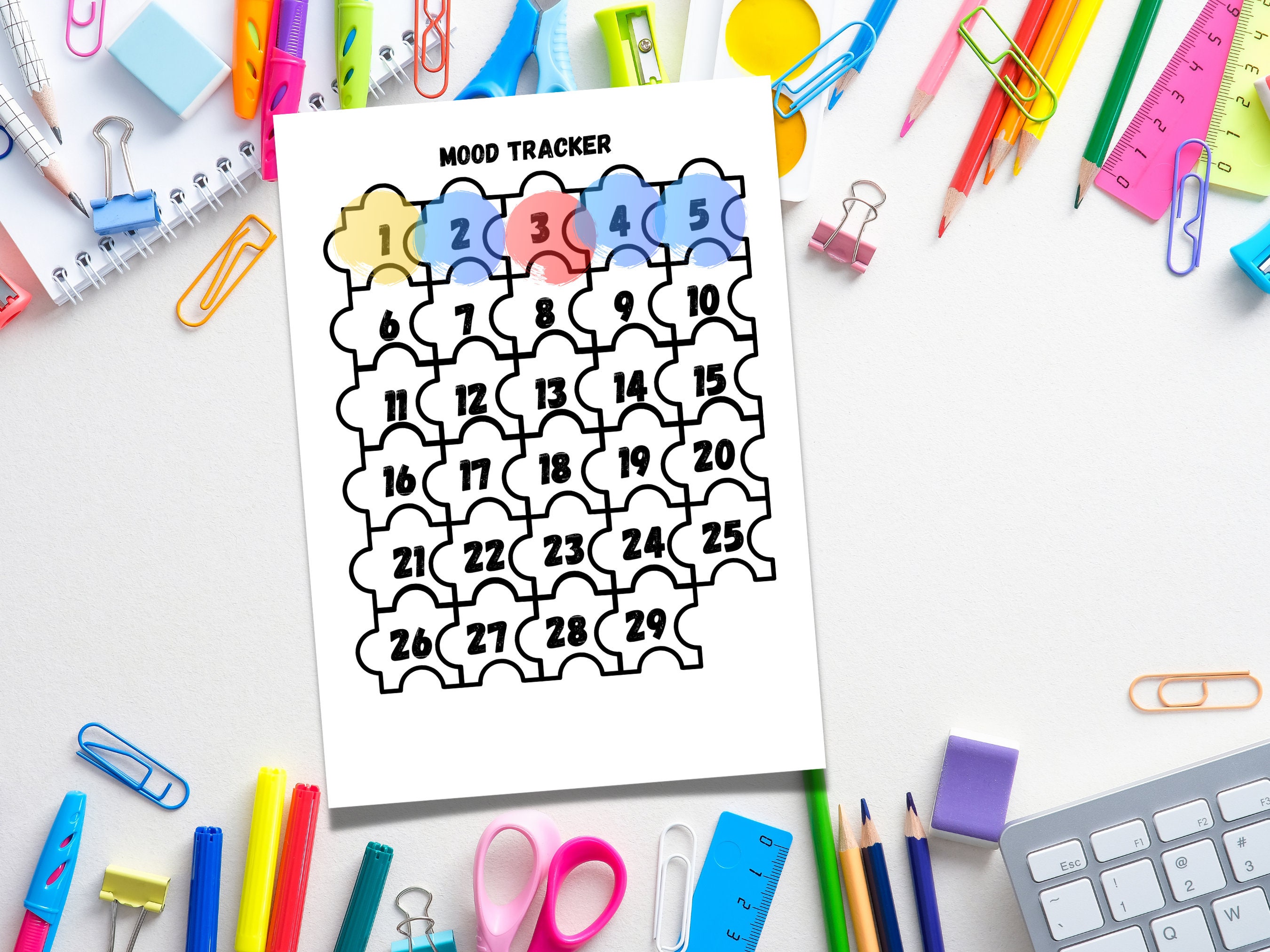 Mood Tracker Printable Monthly Mood Tracker Mood Chart Journal Self ...