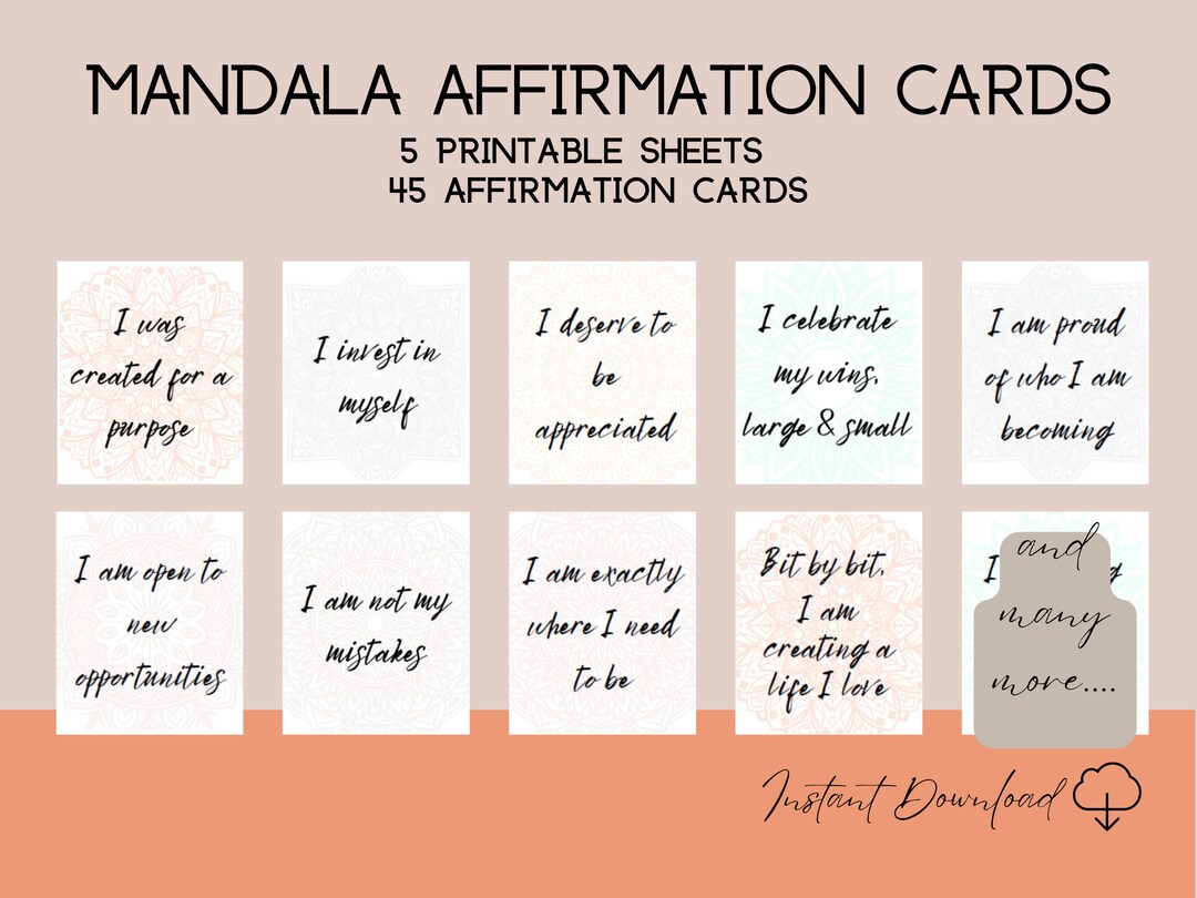 Positive Daily Affirmation Cards - Motivational Cards - Positive ...