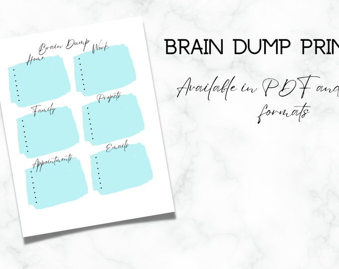 Brain Dump Printable - Template - Thought Organizer - to Do List - ADHD ...