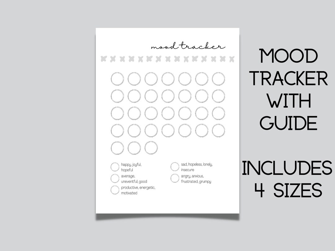 Mood Tracker Printable Monthly Mood Tracker Emotion Log Bullet Journal ...